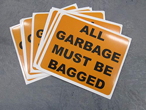 All Garbage Must Be Bagged Stickers for Trash Cans, Garbage Bins (25)