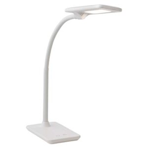 newhouse lighting nhdk-zl-wh zlata led desk lamp with usb charger, touch dimming and color change for office use, white