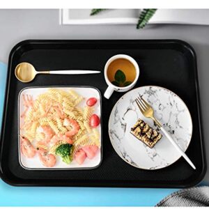 Nicesh 4-Pack Plastic Fast Food Serving Trays, Black, F