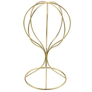 MyGift Modern Brass Electroplated Metal Hat Holder Stand, Decorative Tabletop Wig and Hat Display Stand, Set of 2 - Handcrafted in India