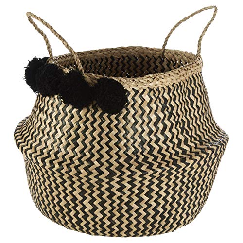 Premier Housewares Seagrass Storage Basket, Brown, 35 cm - Pom Pom