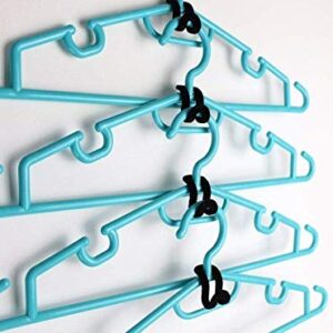 30pc Stable Hanger Connector Cascading Clothes Rack Hook Chest Space-Saving Attachment Huggable Style Hangers (Black)