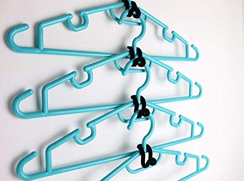 30pc Stable Hanger Connector Cascading Clothes Rack Hook Chest Space-Saving Attachment Huggable Style Hangers (Black)