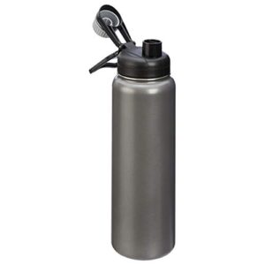 Amazon Basics Stainless Steel Insulated Water Bottle with Spout Lid – 30-Ounce, Grey