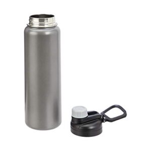 Amazon Basics Stainless Steel Insulated Water Bottle with Spout Lid – 30-Ounce, Grey