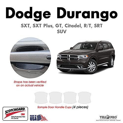 YelloPro Custom Fit Door Handle Cup 3M Scotchgard Anti Scratch Clear Bra Paint Protector Film Cover Self Healing PPF Guard Kit for 2017 2018 2019 2020 2021 2022 Dodge Durango SUV