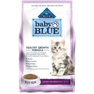 blue buffalo baby blue healthy growth formula natural kitten dry cat food, chicken and brown rice recipe 5-lb