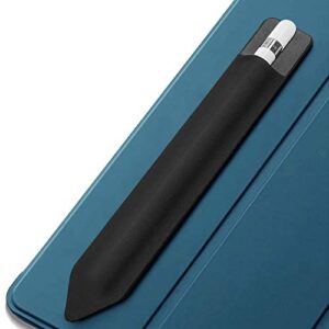 procase pencil holder sticker for apple pencil 1st and 2nd gen, elastic stylus pocket pouch adhesive stylus pen sleeve attached to case for apple pencil and other stylus pens-black