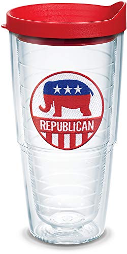 Tervis Republican Elephant Made in USA Double Walled Insulated Tumbler Travel Cup Keeps Drinks Cold & Hot, 24oz, Classic