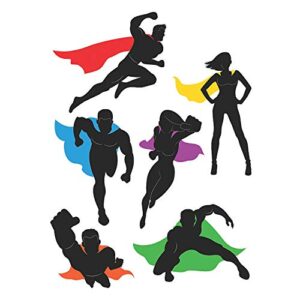 comic superhero cut outs - party decor - 6 pieces