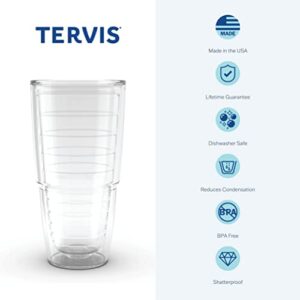 Tervis 1353331 Etta Vee - Cosmos Insulated Tumbler with Wrap and Royal Purple Lid, 24oz, Clear