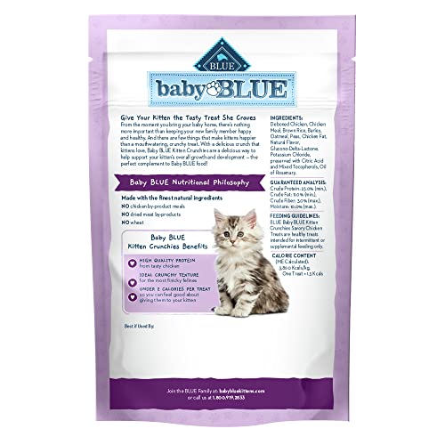 Blue Buffalo Baby BLUE Kitten Crunchies Natural Kitten Treats, Savory Chicken 2-oz Bag