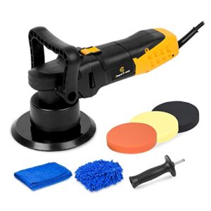 c p chantpower buffer polisher, 6 inch dual action polisher with variable speeds, detachable handles, polishing pads for car polishing, sanding, waxing