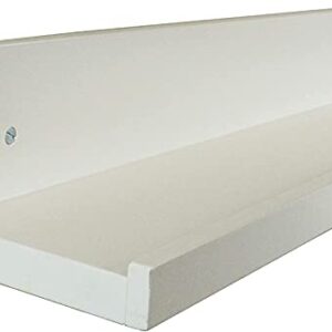 InPlace 72" W x 4.5" D x 3.5" H White Picture Ledge Shelf 9602058E