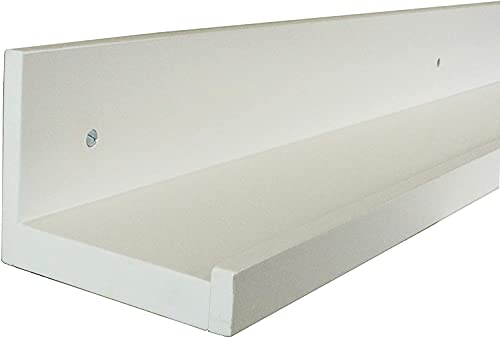 InPlace 72" W x 4.5" D x 3.5" H White Picture Ledge Shelf 9602058E