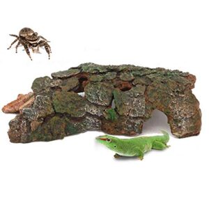 reptile habitat decor hideouts critter cavern bark bends resin ornament hiding place for leopard gecko cichlids spiders lizards snakes