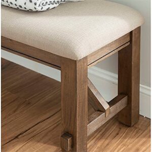 Powell Furniture Linon Turino Wood Dining Bench in Rustic Umber Brown