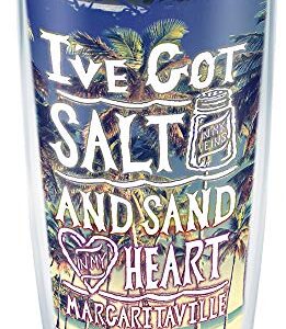 Tervis Margaritaville - Salt In My Veins Made in USA Double Walled Insulated Tumbler Travel Cup Keeps Drinks Cold & Hot, 16oz, Clear