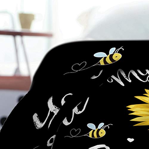 Sunflower Throw Blanket for Bed Sofa Couch Fleece Blankets 40 x 50 Inch Lightweight Super Soft Cozy Luxury Bed Blanket for Kids Adults All Season Use, You are My Sunshine Black