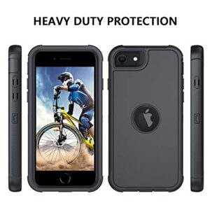 BENTOBEN iPhone SE 2022 Case, iPhone SE 2020 Case, Heavy Duty [3 Layers] Shockproof Full Body Rugged Hybrid Case for iPhone SE 3rd/2nd Generation 4.7" with Kickstand Belt Clip Holster Cover, Black