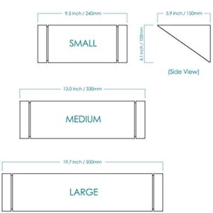 Fytz Design 3-Piece Set of Modern White Floating Shelves - Perfect for Living Room, Bedroom, Bathroom, Kitchen, and Office - M