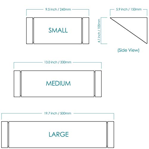 Fytz Design 3-Piece Set of Modern White Floating Shelves - Perfect for Living Room, Bedroom, Bathroom, Kitchen, and Office - M