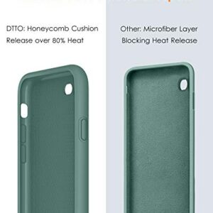 DTTO for iPhone SE Case 2020/2022, iPhone 7 8 Silicone Phone Case, [Romance Series] Shockproof Phone Case with Honeycomb Grid Cushion for Apple iPhone 7/8/SE 2020/2022, 4.7 inch, Midnight Green