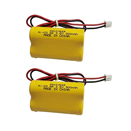 GSUIVEER 3.6V 900mAh Ni-Cd Exit Sign Emergency Light Battery Pack Compatible Unitech 6200RP Lowes OSA230 Lowes 253799 Unitech LEDR-1 (2 Pack)