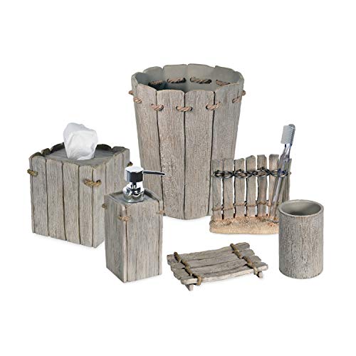 Destinations Driftwood Wastebasket, Grey