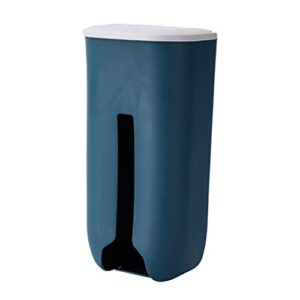 upkoch grocery bag storage holder wall mounted garbage bags trash bags dispenser for kitchen home(dark blue)