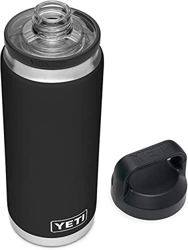 YETI Rambler 26 oz Bottle, Vacuum Insulated, Stainless Steel with Chug Cap, Black