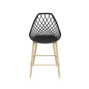 Jamesdar Camber Counter Chair (Set of 2), Black/Natural