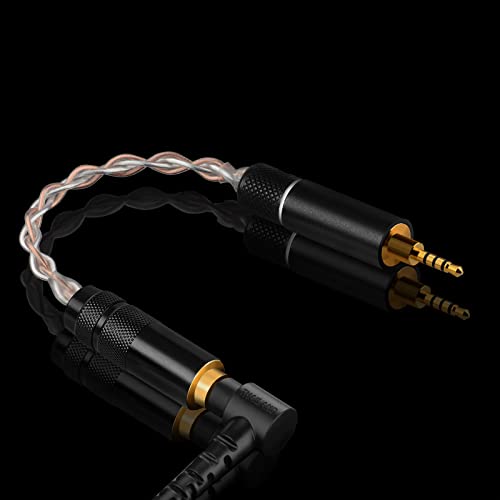 GEEKRIA Apollo 4N OCC Silver-Plated Upgrade Cable / 2.5mm Balanced Male to 4.4mm Balanced Female Adapter Cord / 4 Cores Conversion Audio Cable (0.42ft / 13cm)