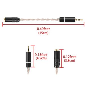 GEEKRIA Apollo 4N OCC Silver-Plated Upgrade Cable / 2.5mm Balanced Male to 4.4mm Balanced Female Adapter Cord / 4 Cores Conversion Audio Cable (0.42ft / 13cm)