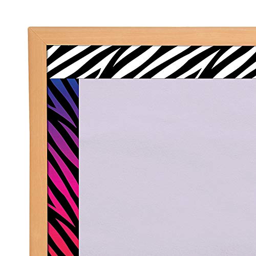 Fun Express Zebra Print Dbl Sided Bb Border - 12 Pieces - Educational and Learning Activities for Kids