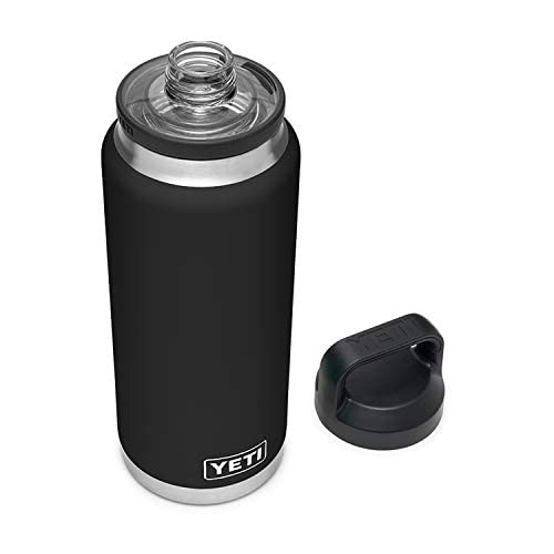 YETI Rambler 36 oz Bottle, Vacuum Insulated, Stainless Steel with Chug Cap, Black