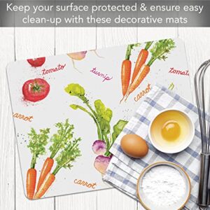 Cut N' Funnel Veggie Splash Designer Flexible Plastic Cutting Board Mat, 15" x 11.5", Made in the USA, Decorative, Flexible, Easy to Clean