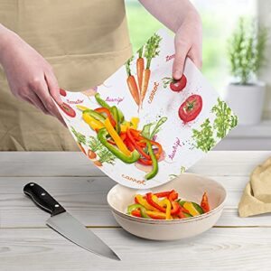 Cut N' Funnel Veggie Splash Designer Flexible Plastic Cutting Board Mat, 15" x 11.5", Made in the USA, Decorative, Flexible, Easy to Clean