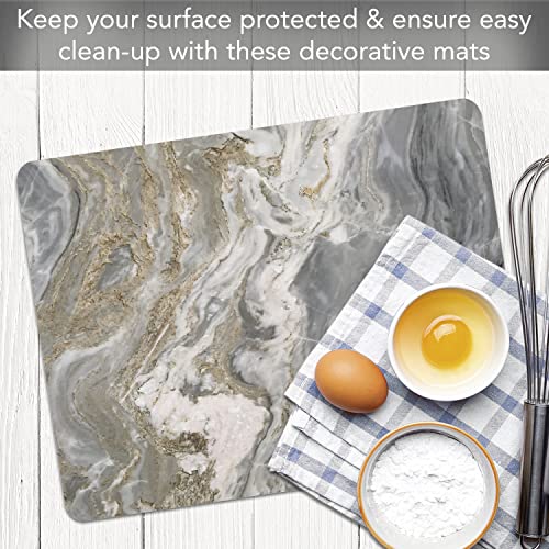 Cut N' Funnel Quartz, Designer Flexible Cutting Board Mat, 15" x 11.5", Made in the USA, Decorative, Flexible, Easy to Clean