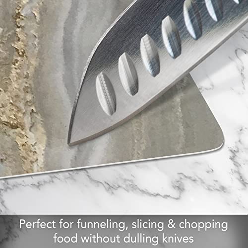 Cut N' Funnel Quartz, Designer Flexible Cutting Board Mat, 15" x 11.5", Made in the USA, Decorative, Flexible, Easy to Clean