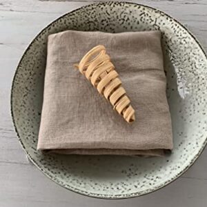 Linen Napkins –100% French Flax – Stonewashed Pure Linen Cloth Napkins - Size 18 Inch x 18 Inch – Set of 4 (Natural Rustic Taupe)