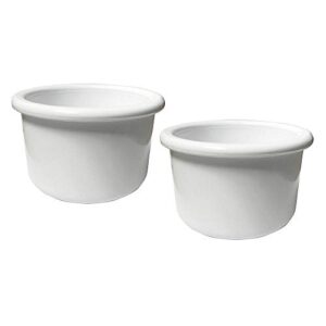 a&h tool & die crock-style white plastic bird dish 16 oz (2 pack)