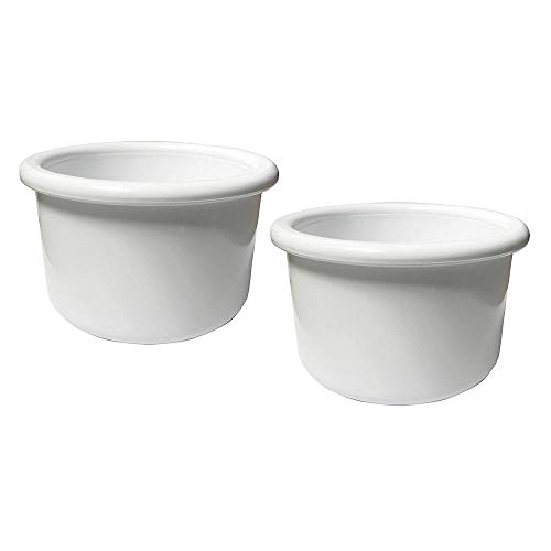 A&H Tool & Die Crock-Style White Plastic Bird Dish 16 oz (2 Pack)