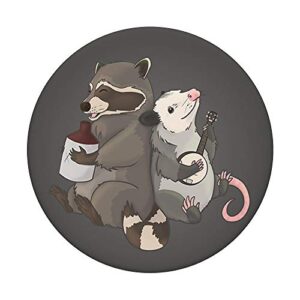 Opossum and Raccoon playing banjo and jug instruments PopSockets Swappable PopGrip