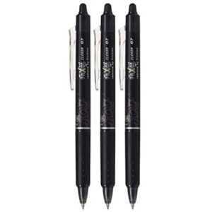 pilot frixion ball clicker retractable erasable gel pen, fine point, 0.7mm, black ink, 3 count