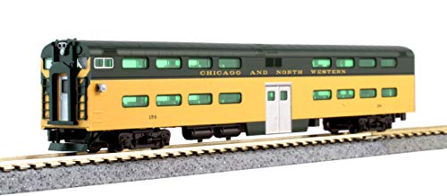 Kato USA Model Train Products N C&NW EMD E8A and Pullman Bi-Level 400" Train 6-Unit Set