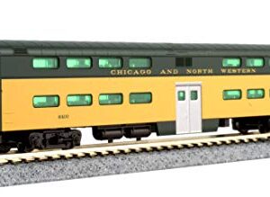 Kato USA Model Train Products N C&NW EMD E8A and Pullman Bi-Level 400" Train 6-Unit Set