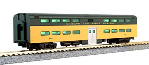 Kato USA Model Train Products N C&NW EMD E8A and Pullman Bi-Level 400" Train 6-Unit Set