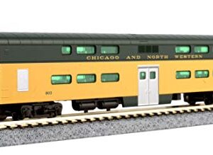 Kato USA Model Train Products N C&NW EMD E8A and Pullman Bi-Level 400" Train 6-Unit Set