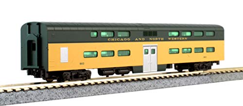 Kato USA Model Train Products N C&NW EMD E8A and Pullman Bi-Level 400" Train 6-Unit Set